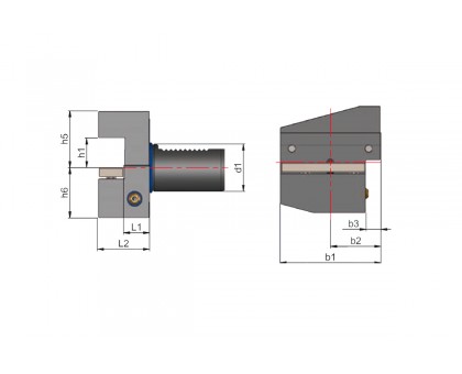 Резцедержатель VDI 3425 радиальный перевёрнутый короткий B3-30х20х40 ...