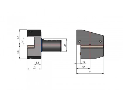 Резцедержатель VDI 3425 радиальный перевёрнутый короткий B4-40х25х44 ...